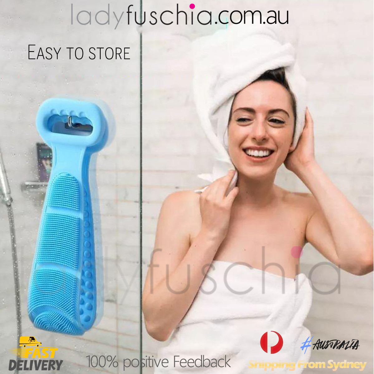 Bath Silicone Exfoliating Back Strap Scrub Shower Body Scrubber Brush ...