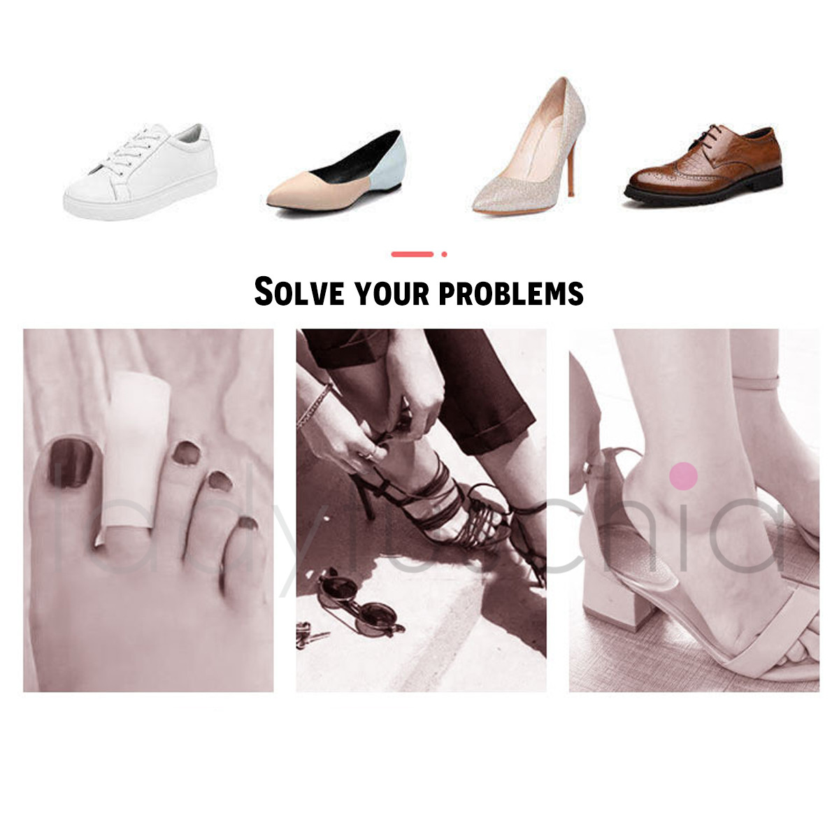 1/2 Pair Shoe Filler Adjustment Thick Plug Forefoot Insert Toe Pain ...