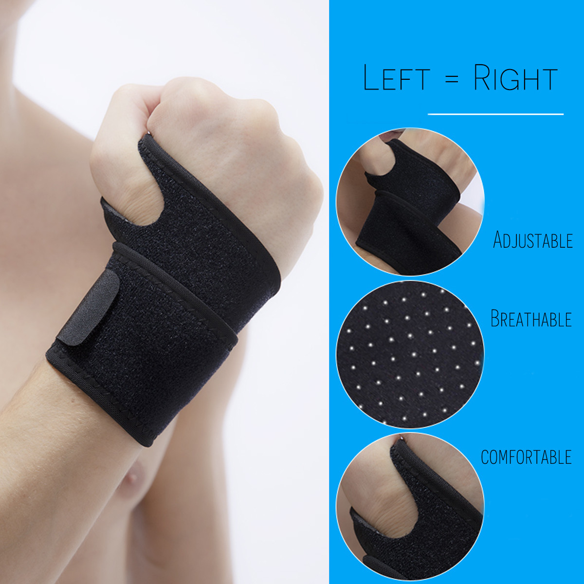 Wrist Support Splint Brace Protection Strap Carpel Tunnel CTS RSI Pain ...