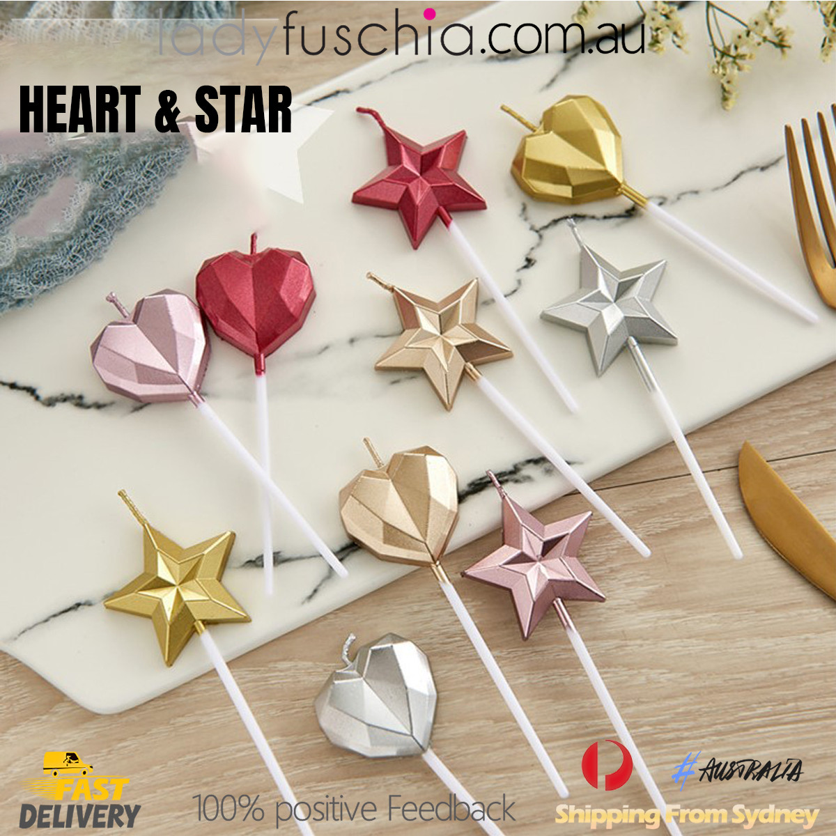 Star Heart Shell Number Shaped Glitter Birthday Wedding Candles Party ...