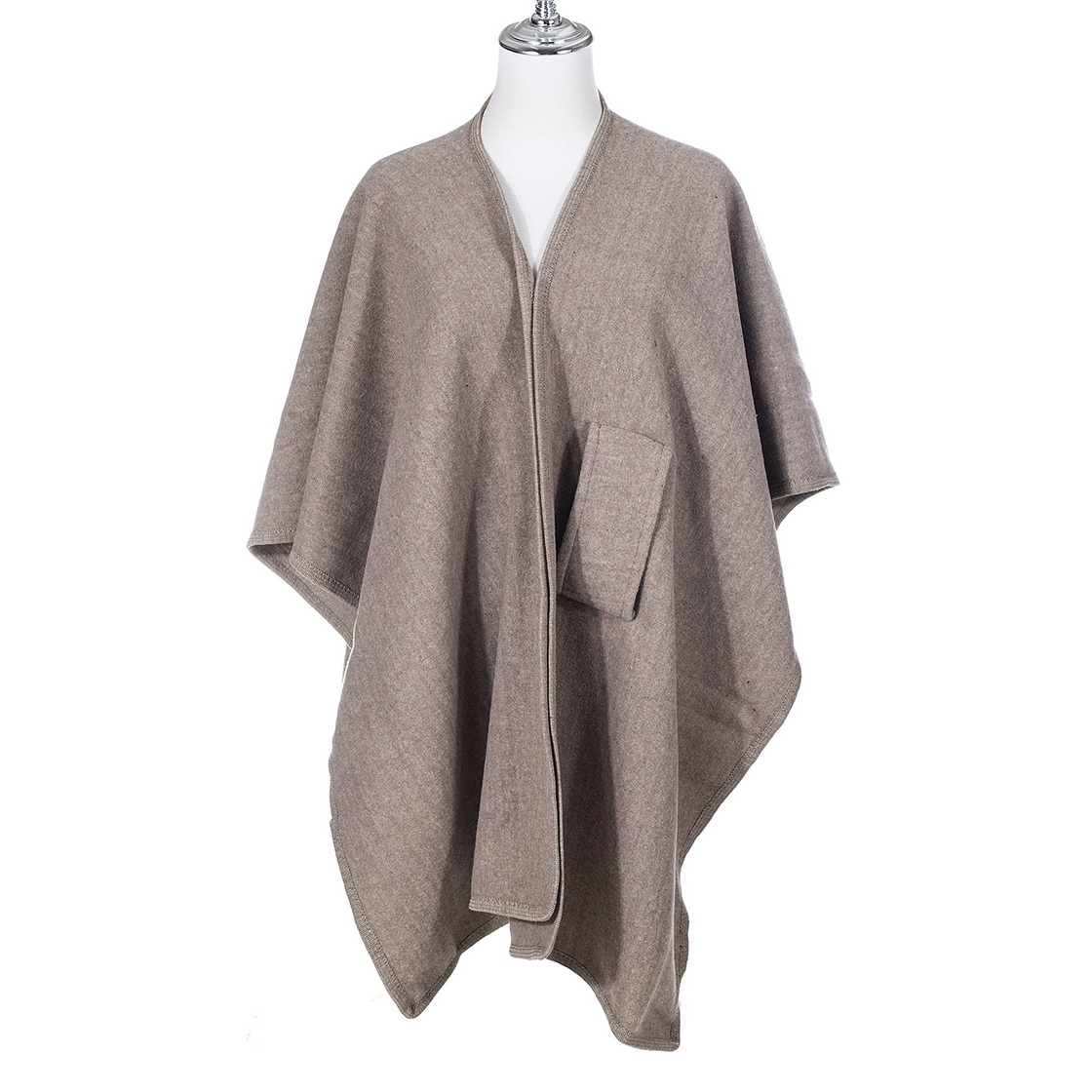 Coffee Open Front Cape Coat SP1060 COFFEE - ladyfuschia