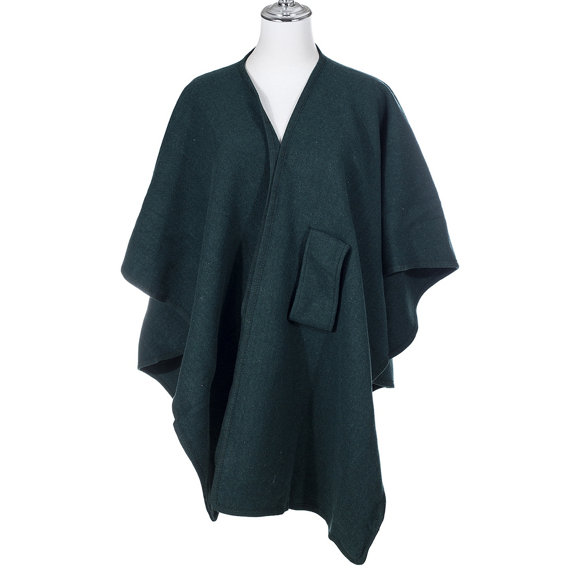 Green Open Front Cape Coat SP1060 GREEN - ladyfuschia