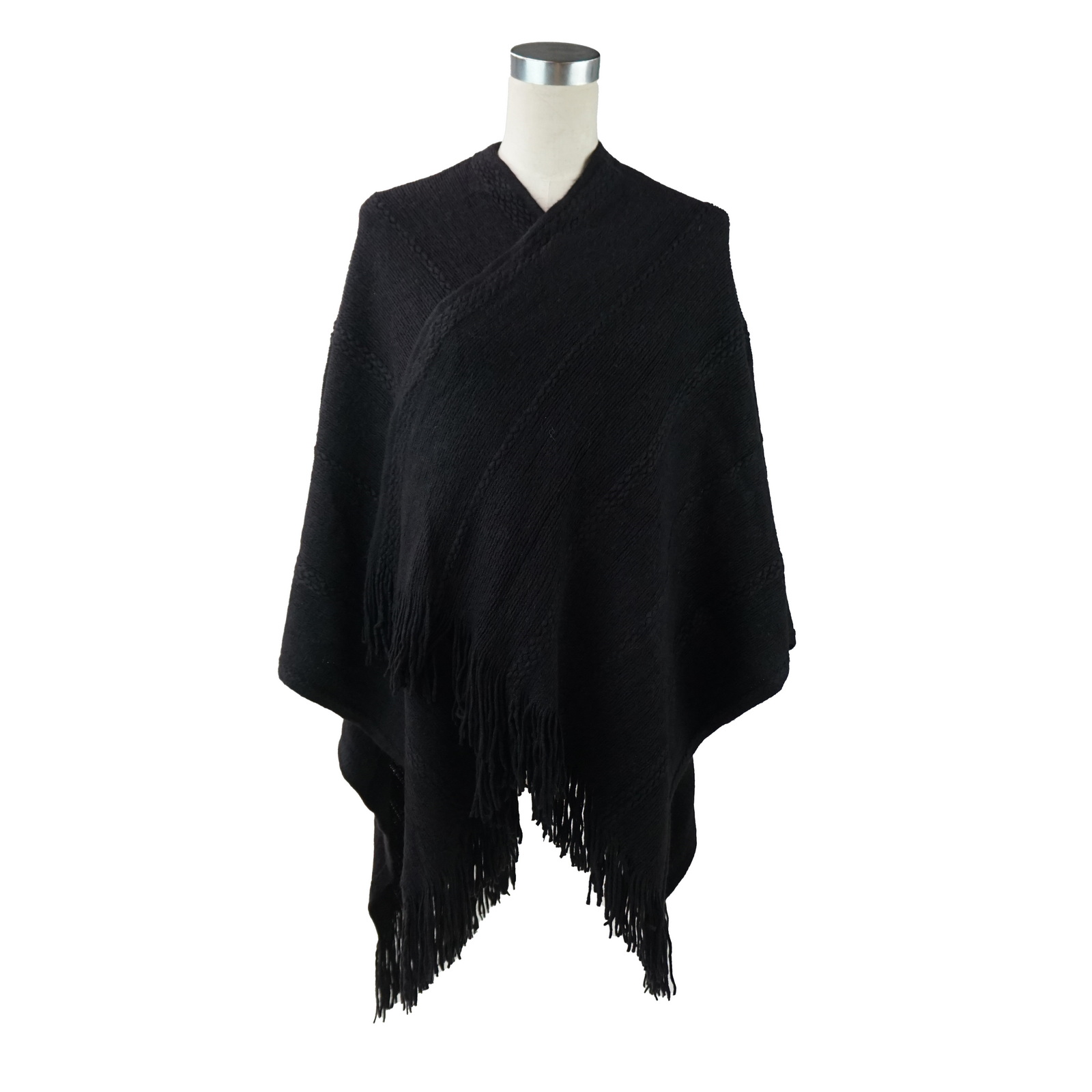 Black Open Front Cape SP1183 BLACK - ladyfuschia