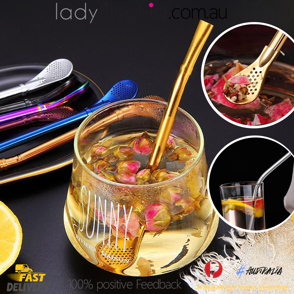 1/2/5 Colour Yerba Mate Drinking Straw Tea Filter Spoon Bombilla ...