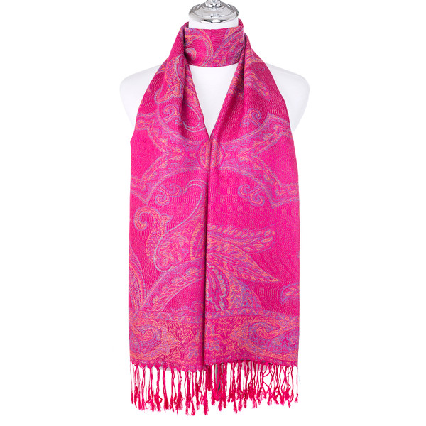 Women 100% Pashmina Premium Winter Scarf Wrap Hot Pink SCP667-2 ...