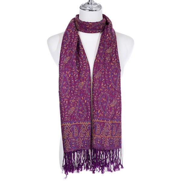 PURPLE Pashmina Feeling Scarf SCP782-3 - ladyfuschia