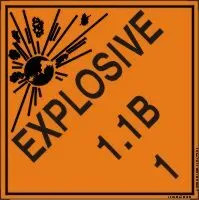 DOT Explosives Shipping Labels, Class 1.1 w/ Compatibility Group Letter