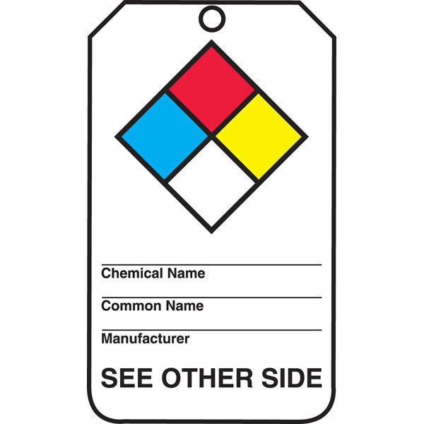 Hazardous Material Dual-Sided Safety Tags, NFPA Diamond Format