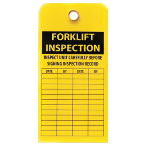 Forklift Inspection Tags, 10/pkg