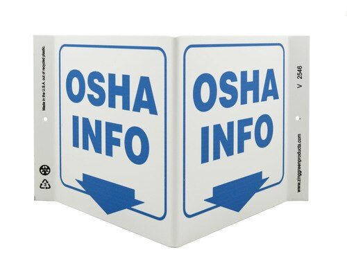 OSHA Info Wall-Projecting V-Sign w/ Icons