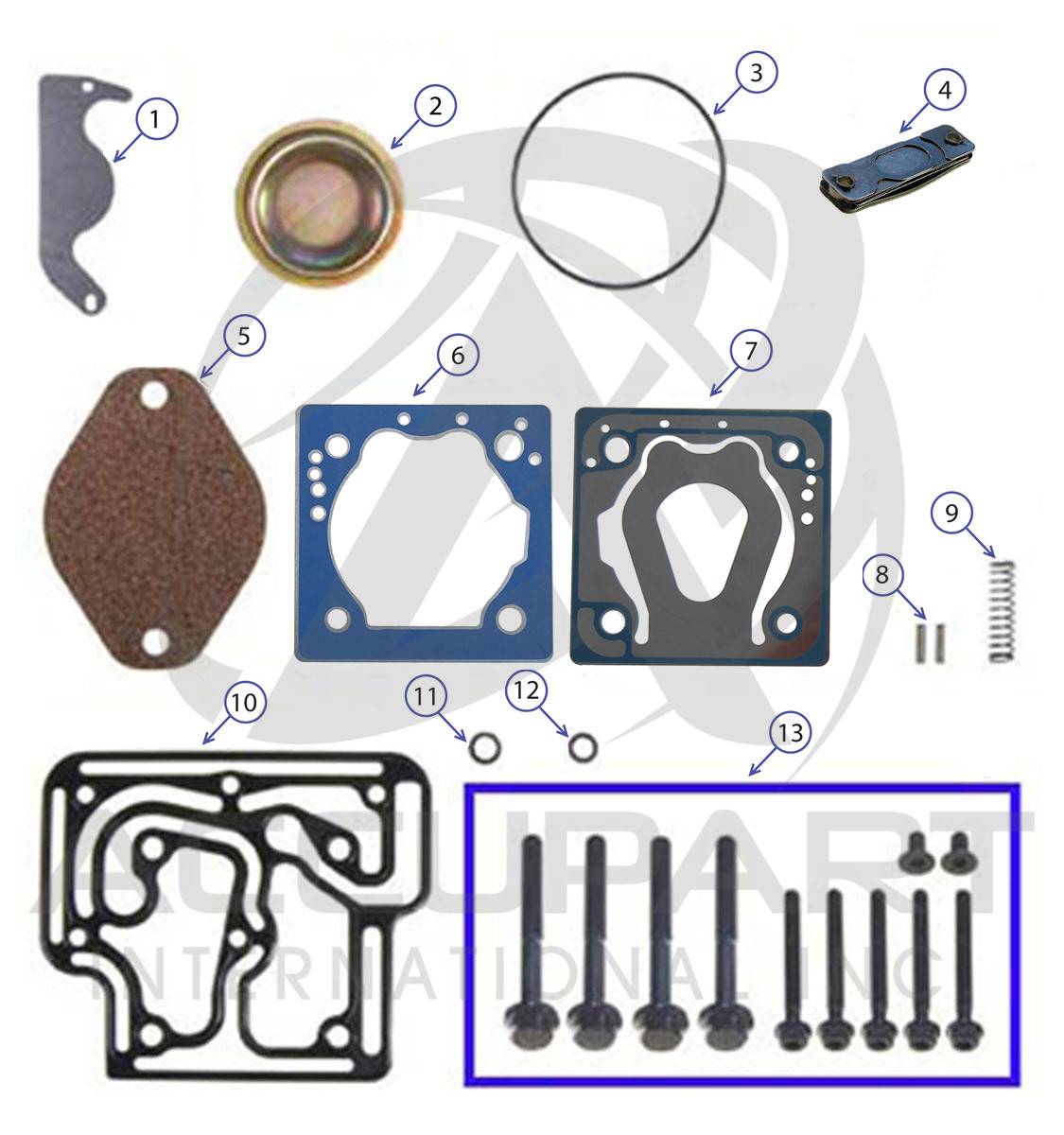 Wabco 85mm Single Air Compressor - Head Kit + Bolts