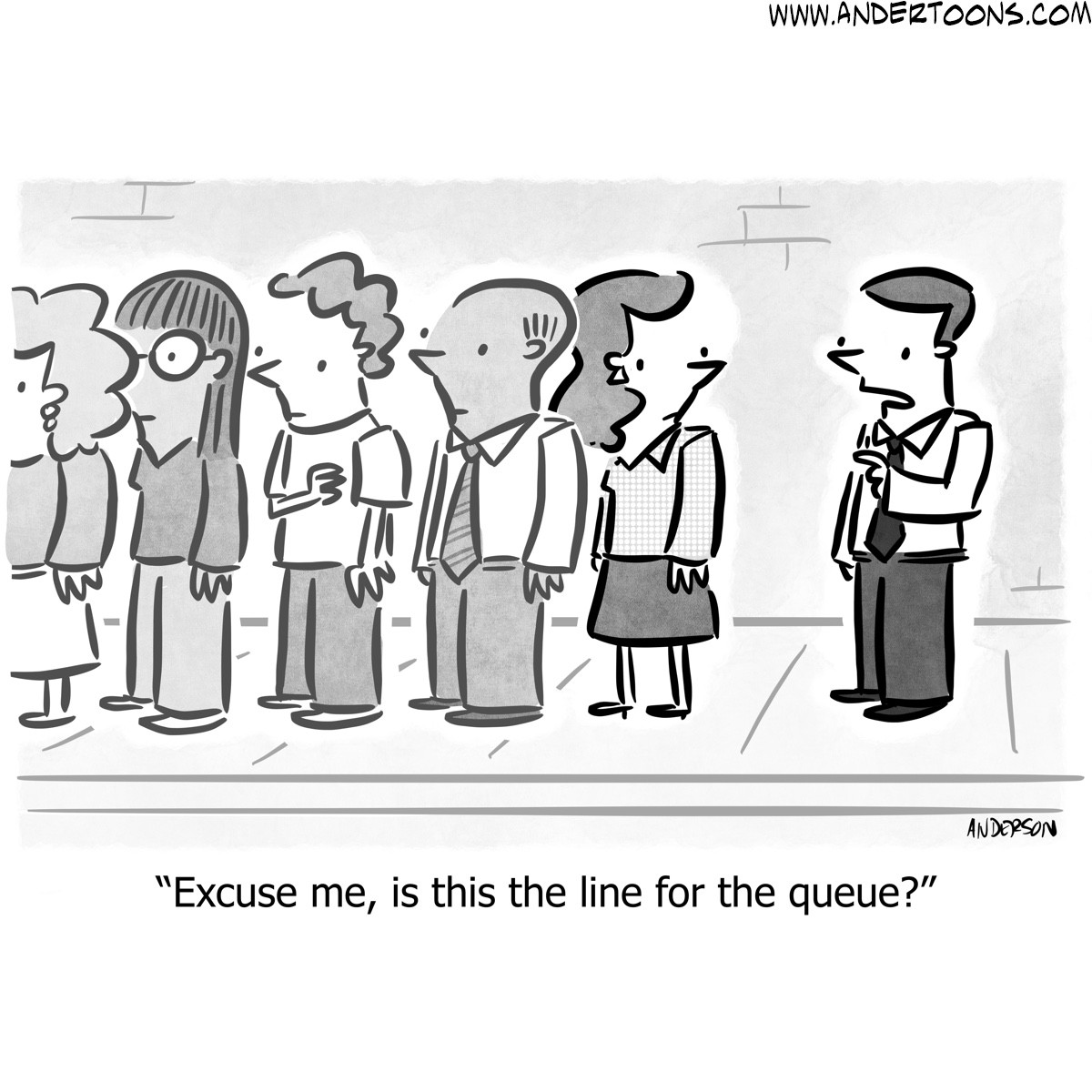 Queue Cartoon #9191 - ANDERTOONS
