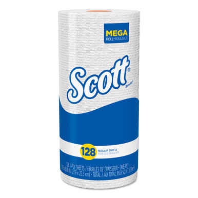 Scott Kitchen Roll Towels, 1-Ply, 11 x 8.75, White, 128/Roll, 20 Rolls ...