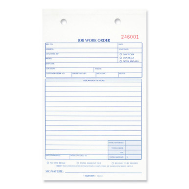 Rediform Job Work Order Book, Two-Part Carbonless, 5.5 x 8.5, 50 Forms ...