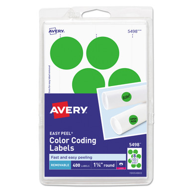 Avery 1-1/4" Color-Coding Labels - 1 1/4" Diameter - Removable Adhesive ...