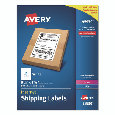 Avery White Shipping Labels-Bulk Packs, Inkjet/Laser Printers, 5.5 x 8. ...
