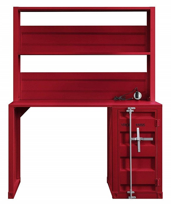 Shipping Container Red Metal Desk