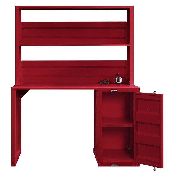 Shipping Container Red Metal Desk