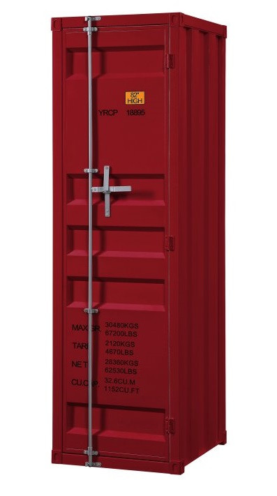 Shipping Container Red Metal Storage Cabinet