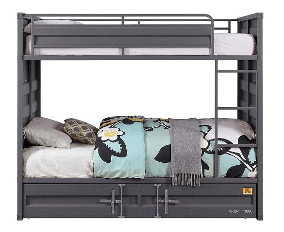 Shipping Container Gray Metal Bunk Beds