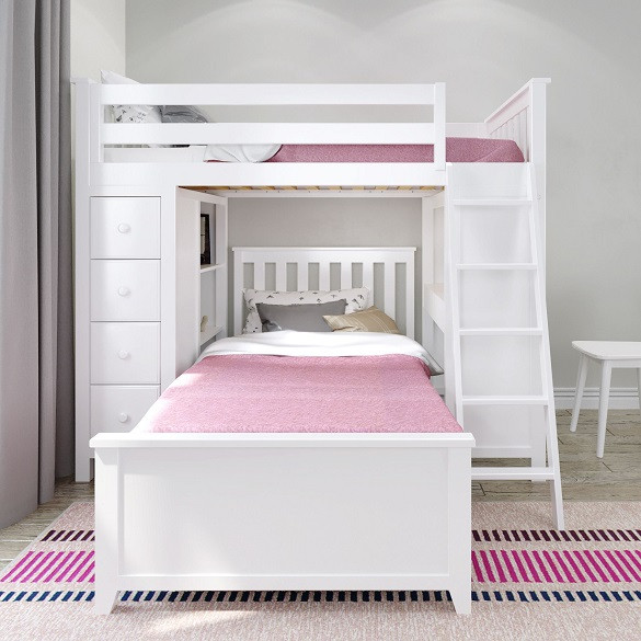Chelsea White L Shape Loft Bed