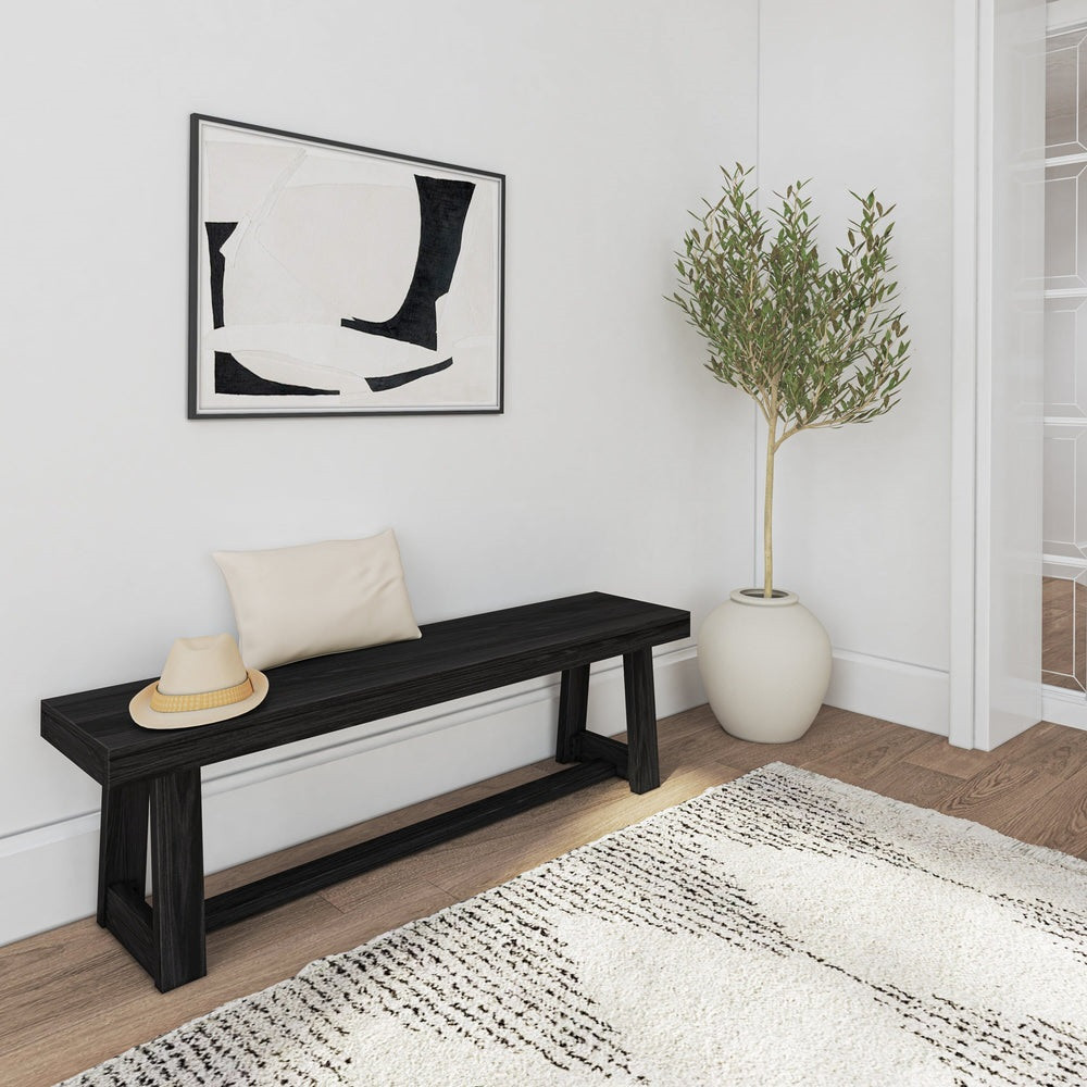 Riley Black Dining Room Table and Bench