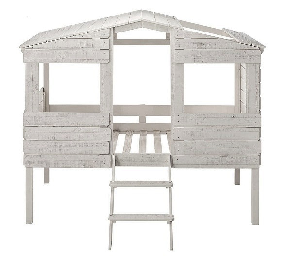 Tanner's Rustic Sand Twin Loft Treehouse Bed
