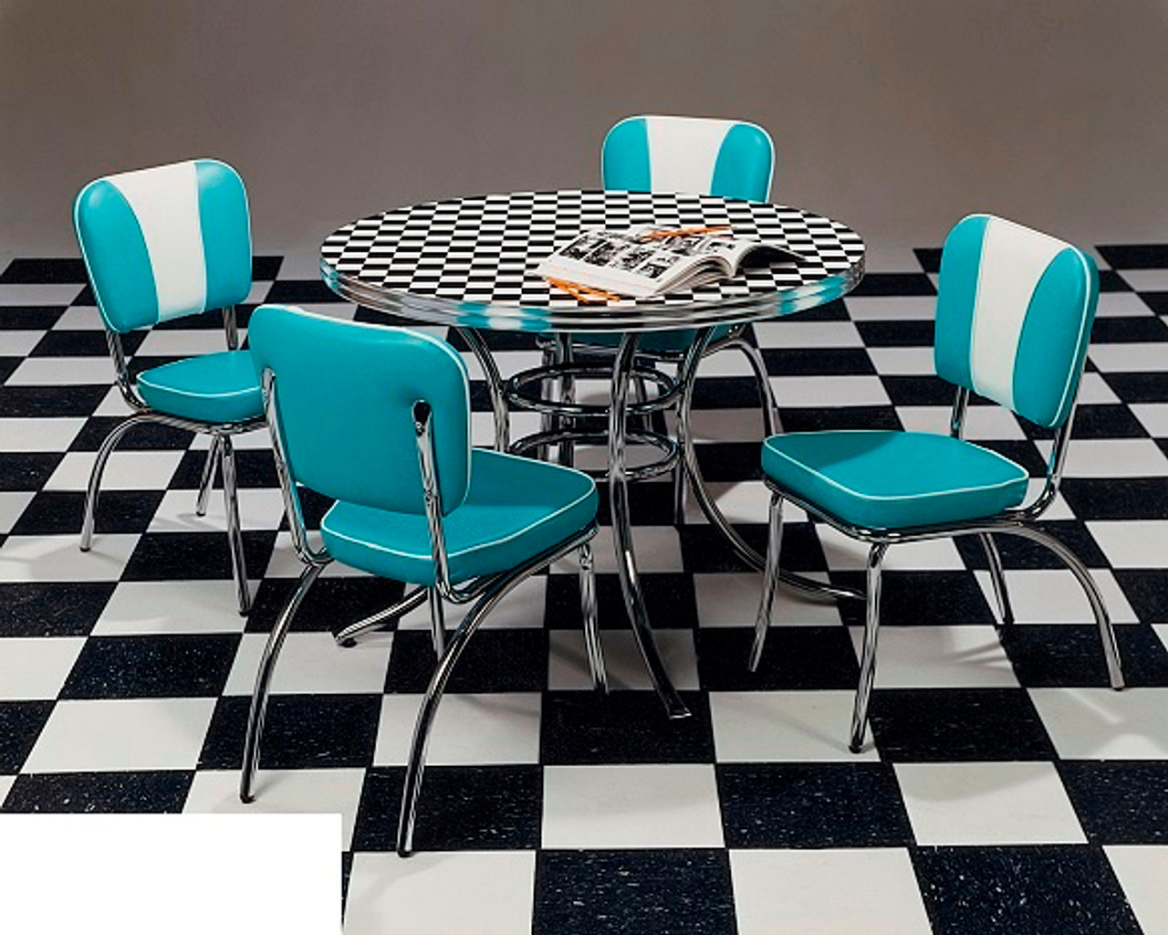 Chubbie Checker 1950 s Round Retro Table and Chairs