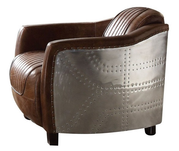 Malcolm Leather and Aluminum Aviator Chair