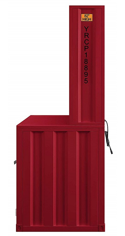 Shipping Container Red Metal Desk