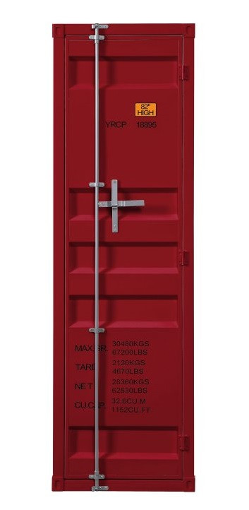 Shipping Container Red Metal Wardrobe