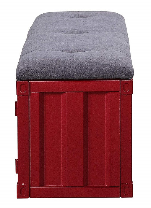 Shipping Container Red Metal Bench