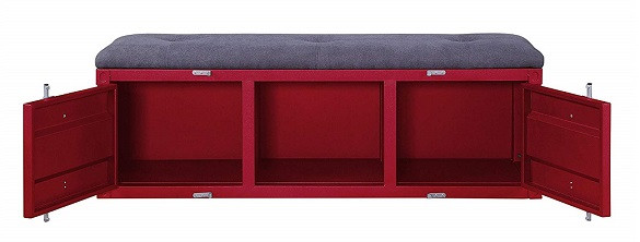 Shipping Container Red Metal Bench