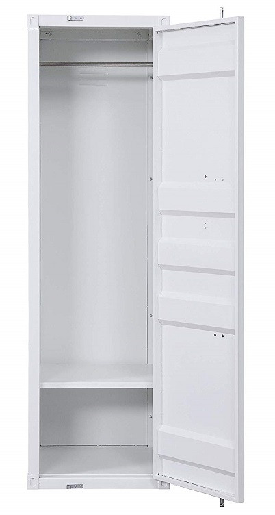 Shipping Container White Metal Wardrobe
