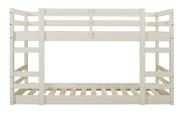 Hazel White Twin Size Low Bunk Beds for Kids