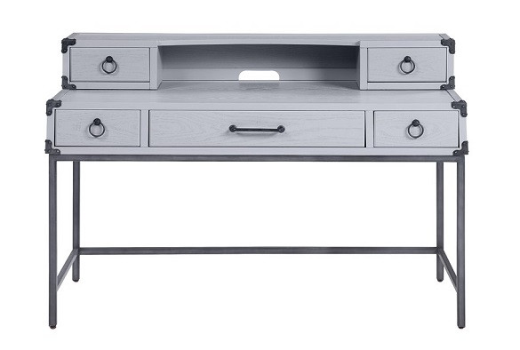 Tyrion Gray Writing Desk with Drawers