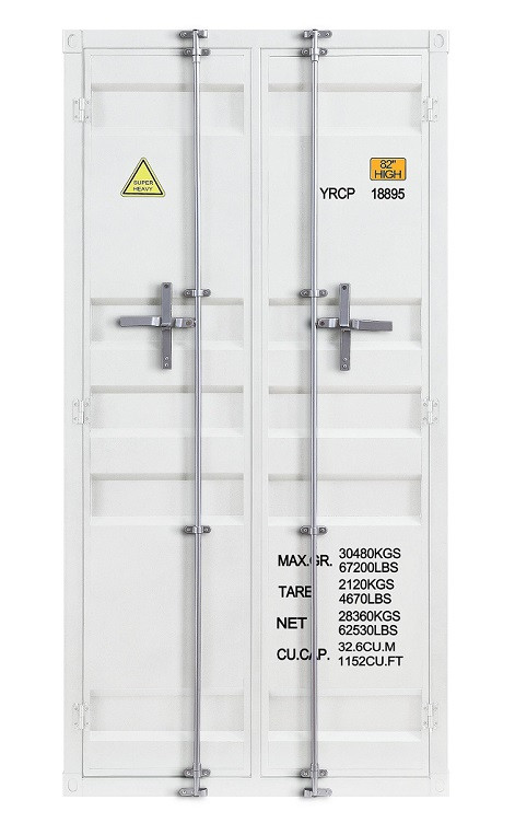 Shipping Container White Metal Storage Cabinet