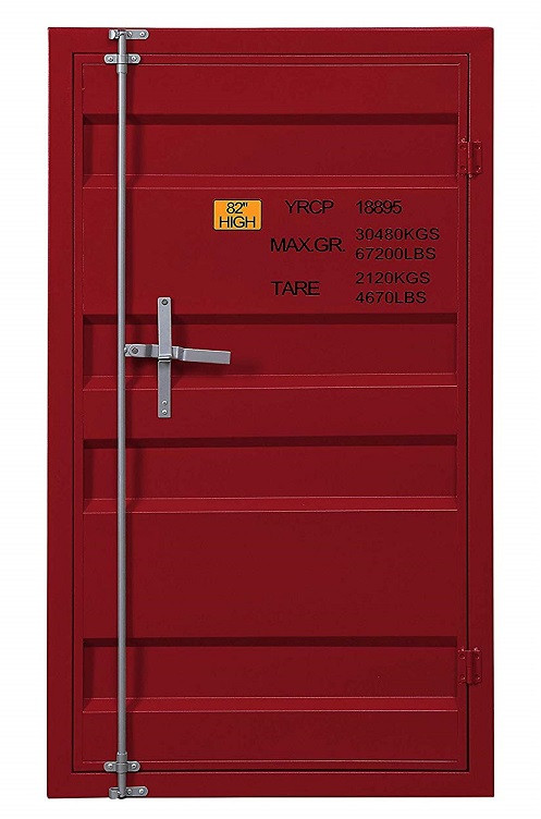 Shipping Container Red Metal Wardrobe
