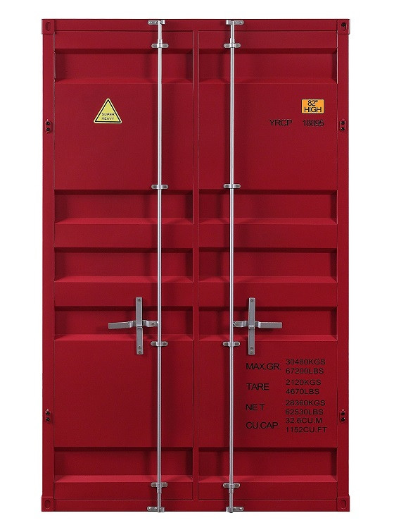 Shipping Container Red Metal Bunk Beds