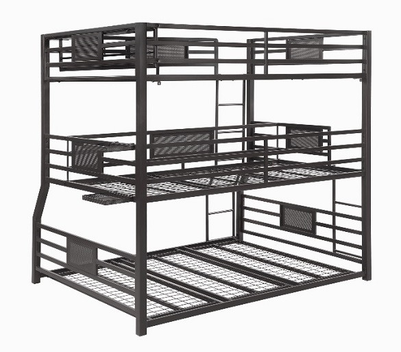 Triad Metal Full over Twin XL over Queen Triple Bunk Bed