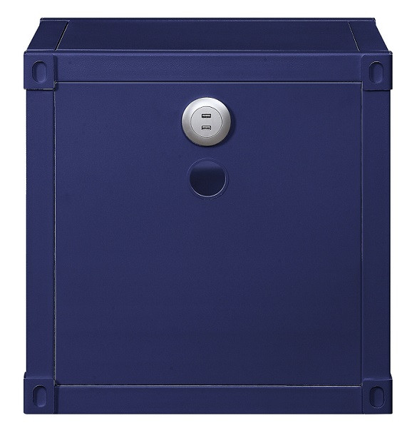 Shipping Container Blue Metal Nightstand