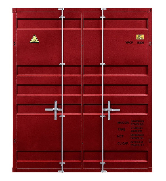 Shipping Container Red Metal Bunk Beds