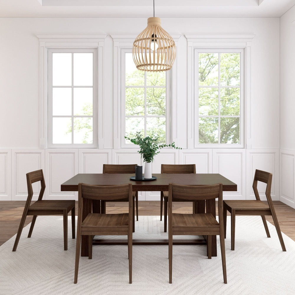 Riley Wirebrush Walnut Dining Room Table and Chairs