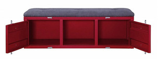 Shipping Container Red Metal Bench