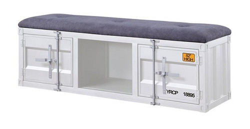 Shipping Container Gray Metal Bench