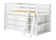 Chelsea White Twin Low Loft Bed with Storage