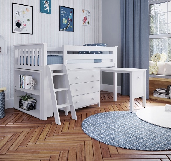 Chelsea Twin Low Loft Bed Hotel Zip & Link Divan Set 9'' Deep