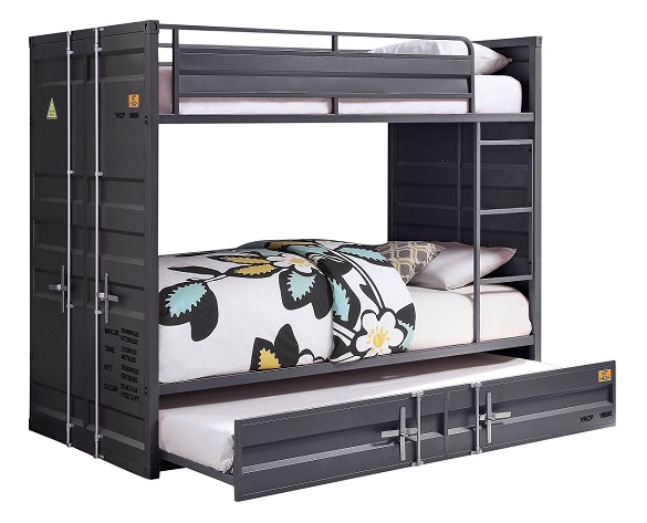 Shipping Container Gray Metal Bunk Beds