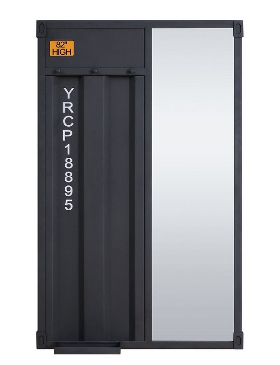 Shipping Container Gray Metal Tall Wall Mirror