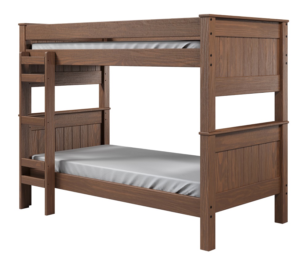 Duke Mahogany Brown Twin Bunk Beds